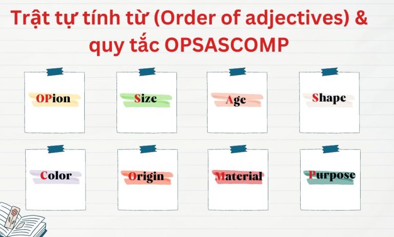 Trật tự tính từ (Order of adjectives) & quy tắc OPSASCOMP